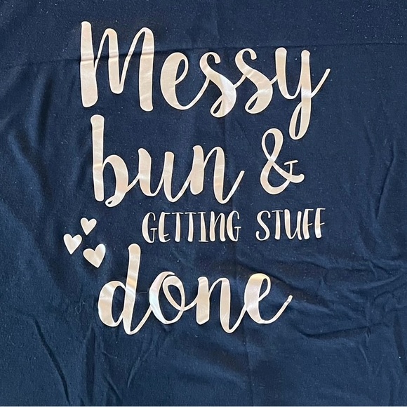 Bella Canvas | Tops | Messy Bun Getting Stuff Done Navy Blue Tank ...